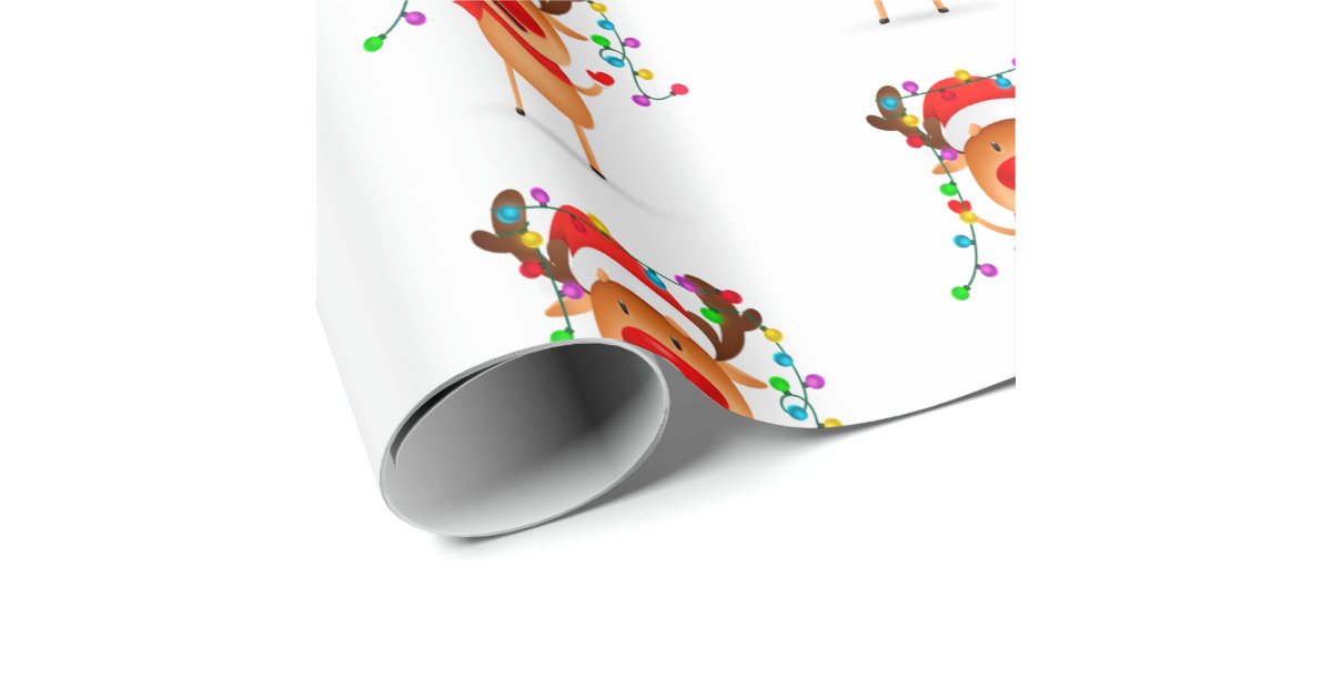 Christmas Wrapping Paper Rudolph | Zazzle