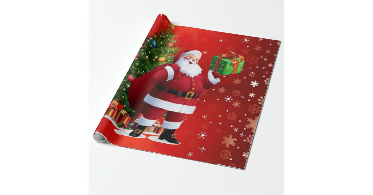 Christmas Wrapping Paper Santa Claus | Zazzle