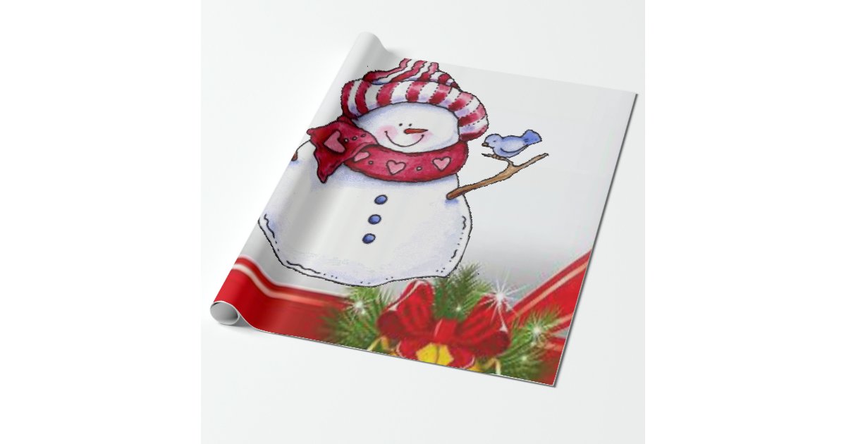 Christmas Wrapping Paper Snowman | Zazzle