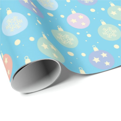 Christmas Wrapping Paper with Christmas Balls snow | Zazzle