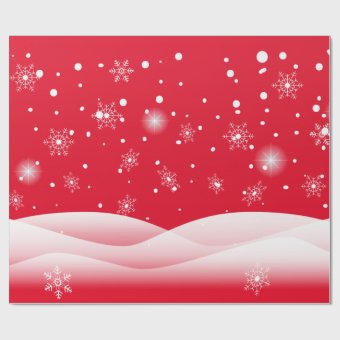 Christmas Wrapping Paper with Christmas Snow | Zazzle