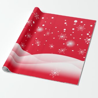 Christmas Wrapping Paper with Christmas Snow | Zazzle