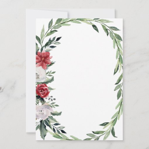 Christmas Wreath | Floral Holiday Engagement Party Invitation | Zazzle