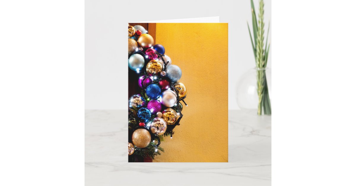 Christmas Wreath Holiday Card | Zazzle.com