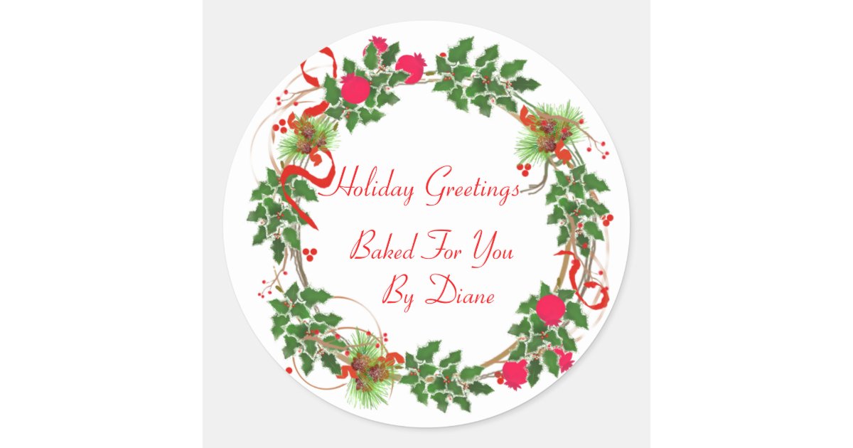 Christmas Wreath Labels | Zazzle