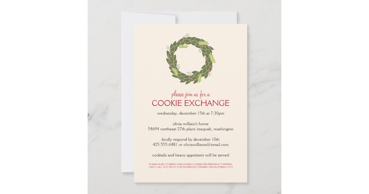 Christmas Wreath Party Invitation | Zazzle