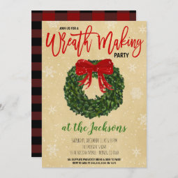 Christmas Wreath Party Invitation | Zazzle