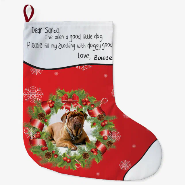 Christmas Wreath PHOTO FRAME for Your Dog's Photo Large Christmas ...