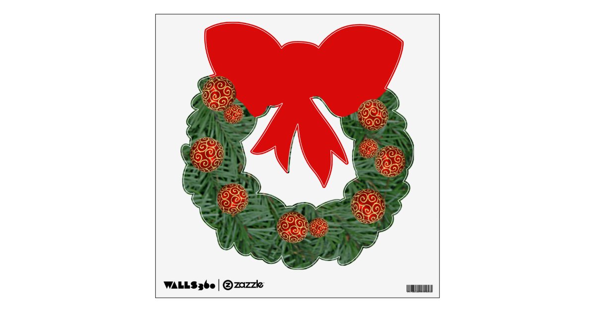 Christmas Wreath Wall Decal | Zazzle