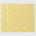 Christmas yellow and white with stars wrapping paper | Zazzle