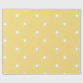 Christmas yellow and white with stars wrapping paper | Zazzle