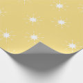 Christmas yellow and white with stars wrapping paper | Zazzle