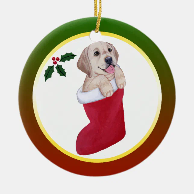 Christmas Yellow Labrador Ornament | Zazzle
