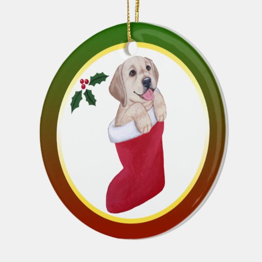 Christmas Yellow Labrador Ornament | Zazzle