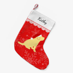 Christmas Yellow Labrador Puppy Stocking | Zazzle