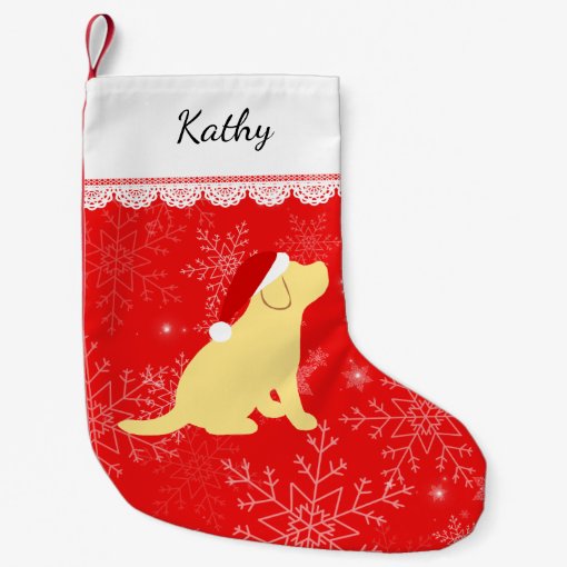 Christmas Yellow Labrador Puppy Stocking | Zazzle