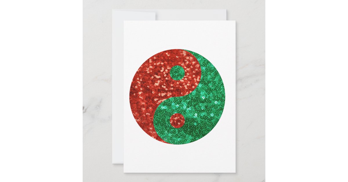 christmas yin yang holiday card | Zazzle