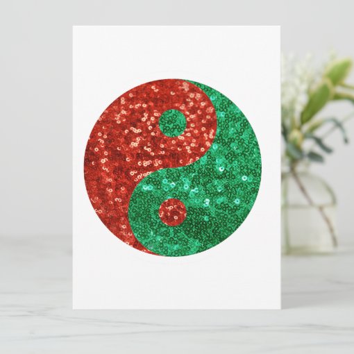 christmas yin yang holiday card | Zazzle