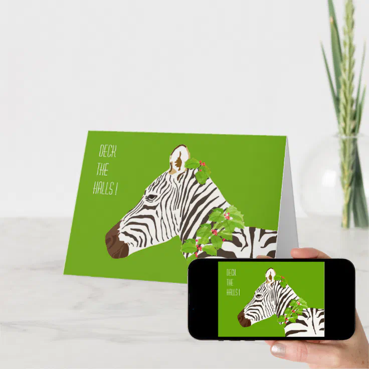 Christmas Zebra Holiday Card | Zazzle