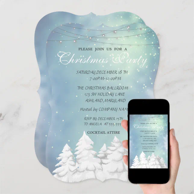 ChristmasTree, Corporate Christmas Party Invitation | Zazzle