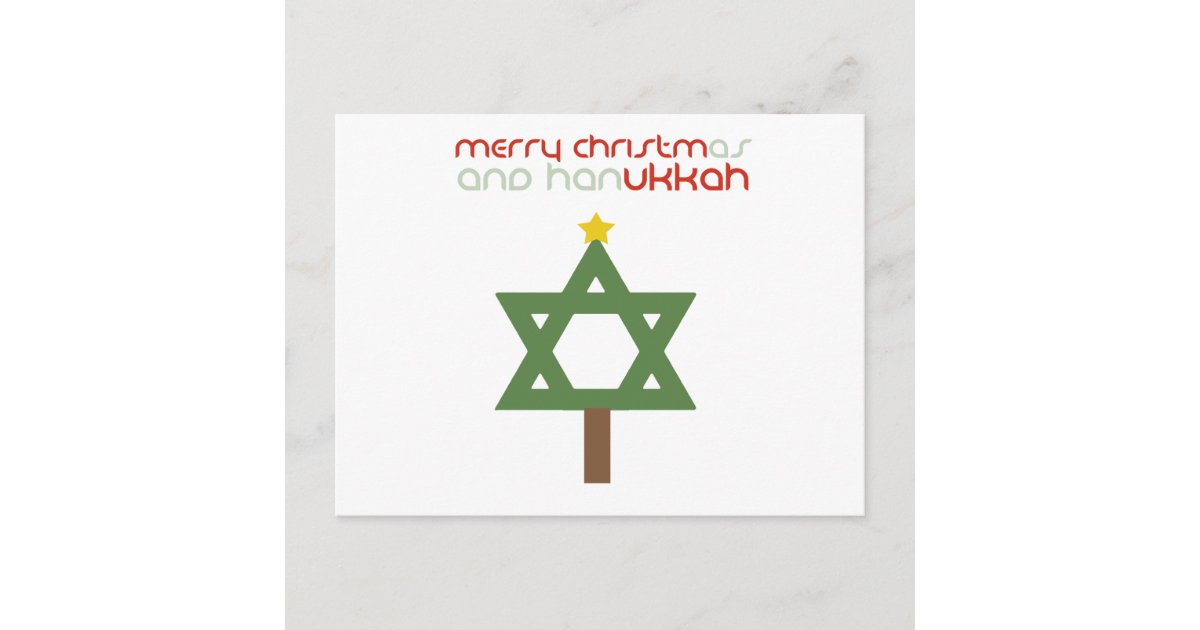 CHRISTMUKKAH TREE HOLIDAY POSTCARD | Zazzle