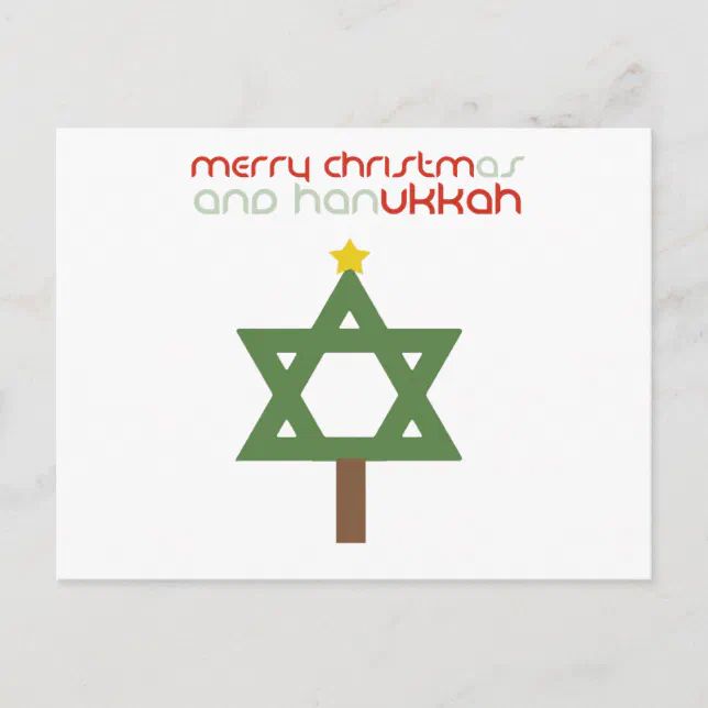 CHRISTMUKKAH TREE HOLIDAY POSTCARD | Zazzle