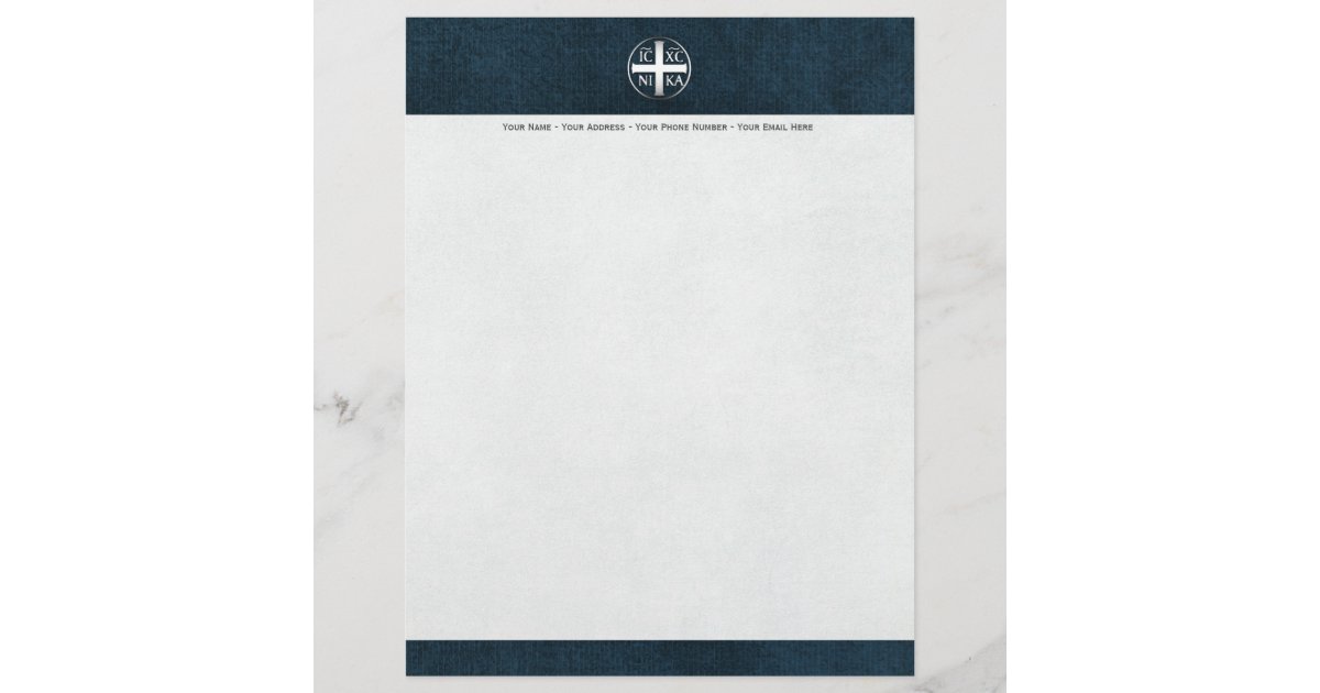 Christogram ICXC NIKA Jesus Conquers Letterhead | Zazzle