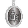Christogram (IHS) Steel Silver Plated Necklace | Zazzle