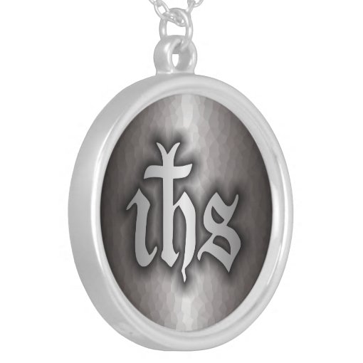 Christogram (IHS) Steel Silver Plated Necklace | Zazzle