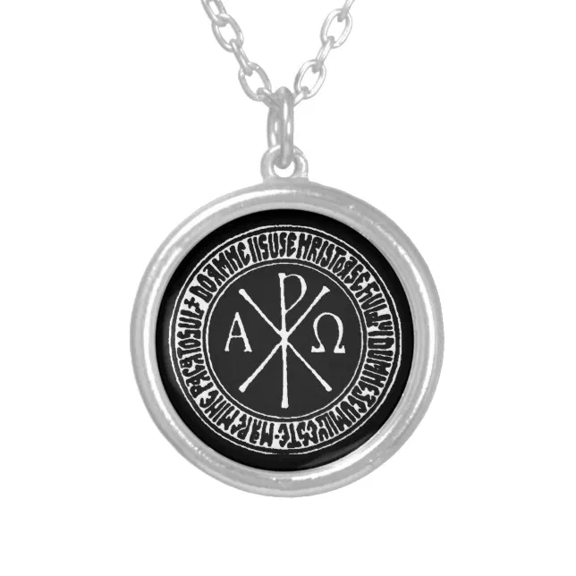 Christogram with Jesus Prayer in Romanian Pendant | Zazzle