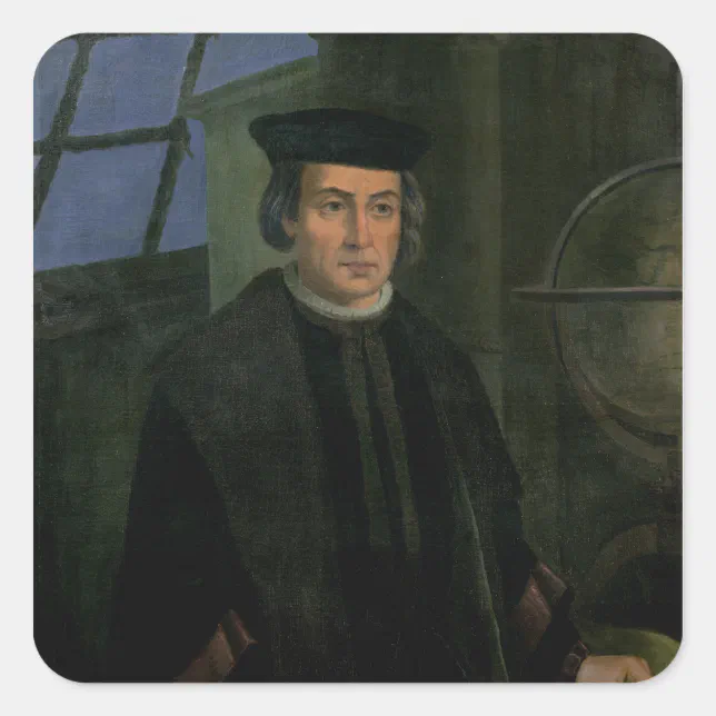 Christopher Columbus Square Sticker | Zazzle