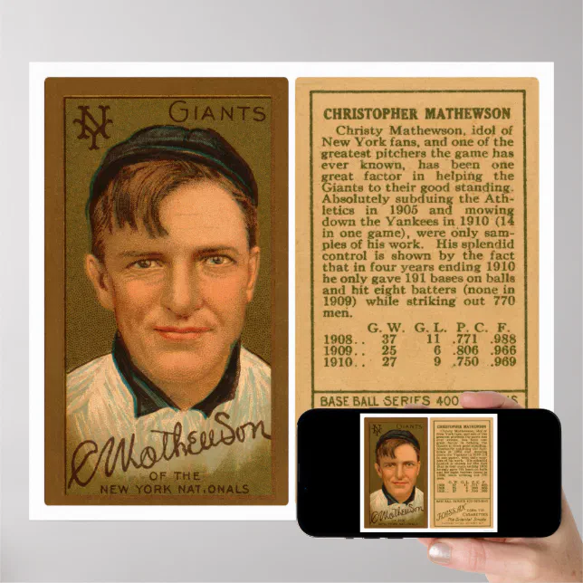 Christy Mathewson Baseball 1911 Poster | Zazzle