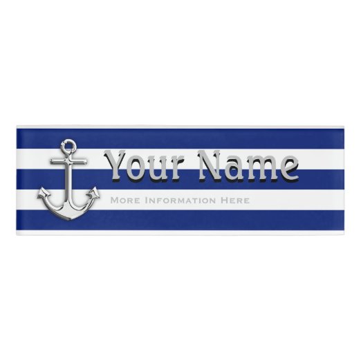 Navy Blue Name Tags | Zazzle