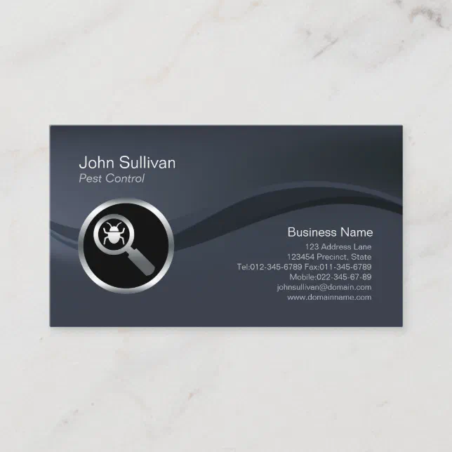 Chrome Big Insect Icon Pest Control Business Card | Zazzle