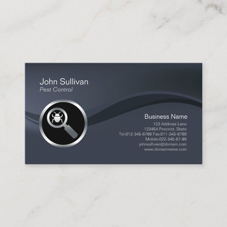 Chrome Big Insect Icon Pest Control Business Card | Zazzle