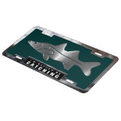 Chrome (faux) Snook Fish with Frame License Plate | Zazzle