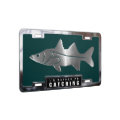 Chrome (faux) Snook Fish with Frame License Plate | Zazzle