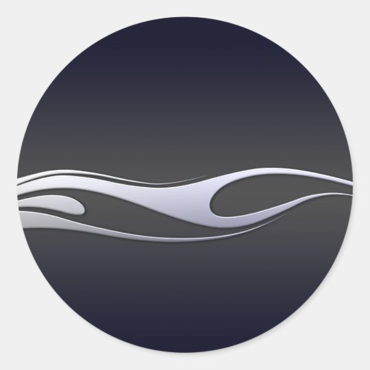 Chrome Flames Classic Round Sticker | Zazzle.com