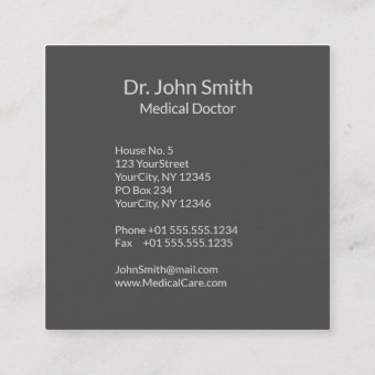 Chrome Holographic 3D Medical Caduceus Square Business Card | Zazzle