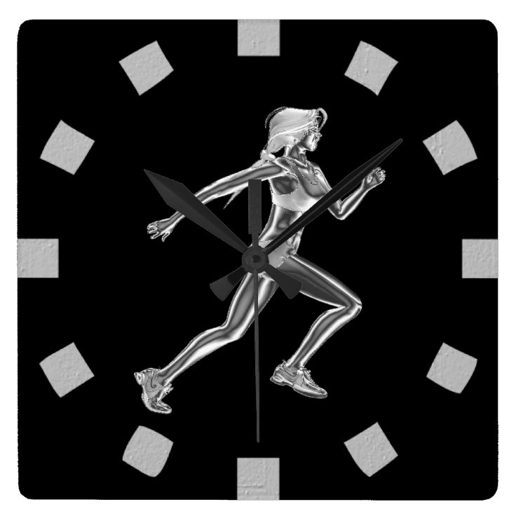 Chrome Lady Runner Wall Clock | Zazzle