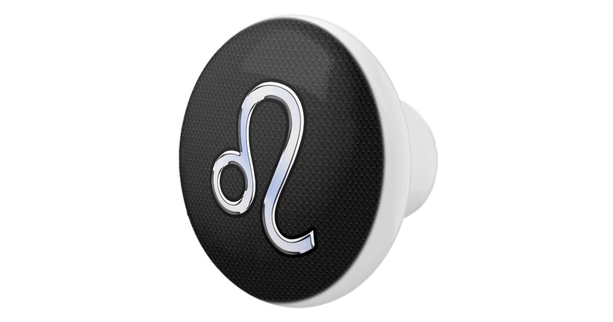 Chrome Like Leo Sign on snake skin Ceramic Knob | Zazzle