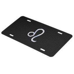 Chrome Like Leo Zodiac Symbol on snake skin License Plate | Zazzle
