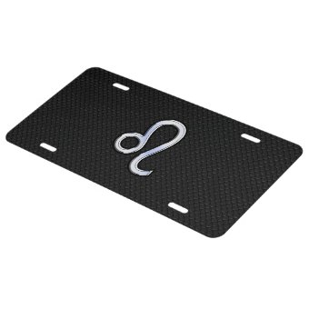 Chrome Like Leo Zodiac Symbol on snake skin License Plate | Zazzle