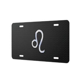 Chrome Like Leo Zodiac Symbol on snake skin License Plate | Zazzle