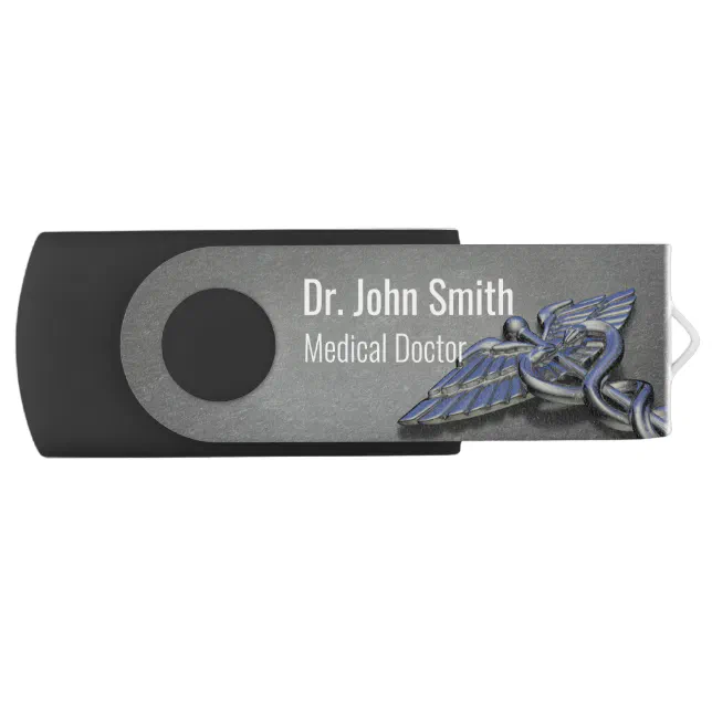 Chrome Professional Medical Caduceus Flash Drive | Zazzle