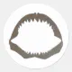 Chrome Shark Jaws Classic Round Sticker | Zazzle