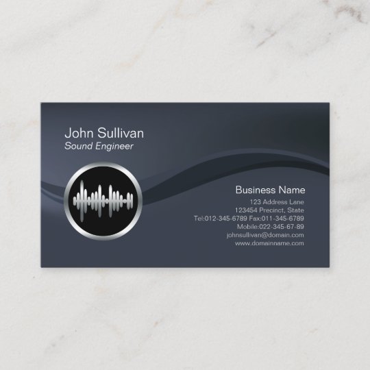 Chrome Soundwave Icon Sound Engineer Business Card | Zazzle.com