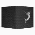 Chrome Style Marlin on Carbon Fiber Binder | Zazzle
