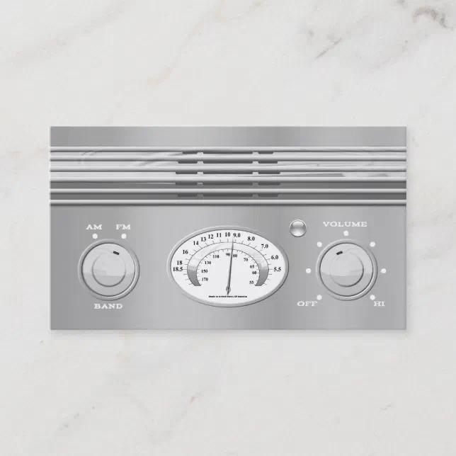 Chrome Vintage Radio Business Card | Zazzle