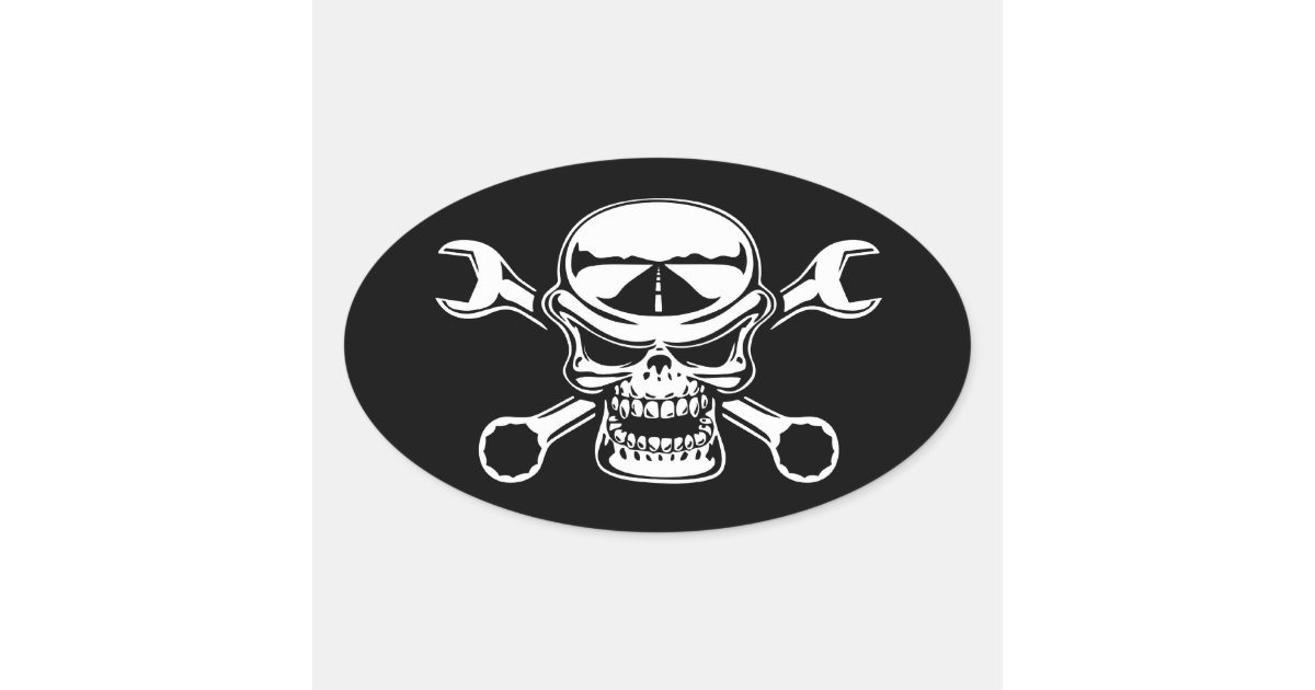 Chromeboy Cross-Wrenches Oval Sticker | Zazzle